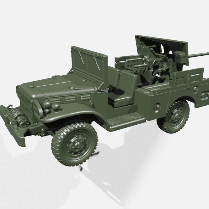 3D Printable Dodge WC-55 with 37mm M6 GMC (US, WW2) by Wargame3d