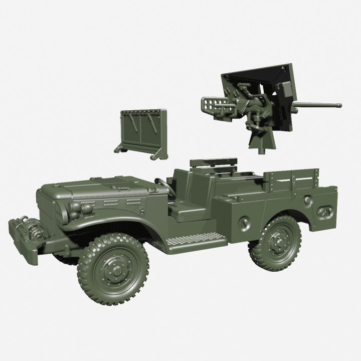 3D Printable Dodge WC-55 with 37mm M6 GMC (US, WW2) by Wargame3d