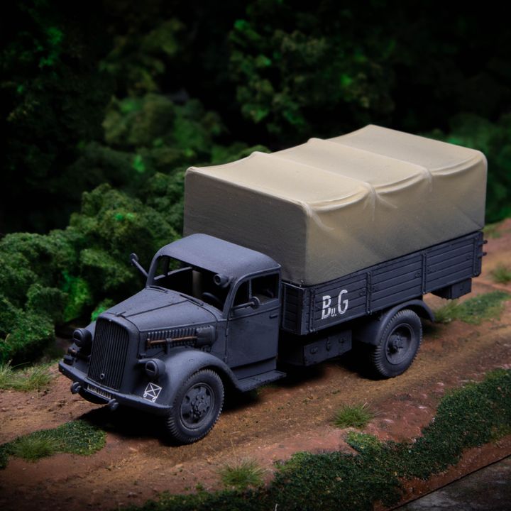 3D Printable Opel Blitz 3-Tons (standard+flatbed) + mobile bunker ...