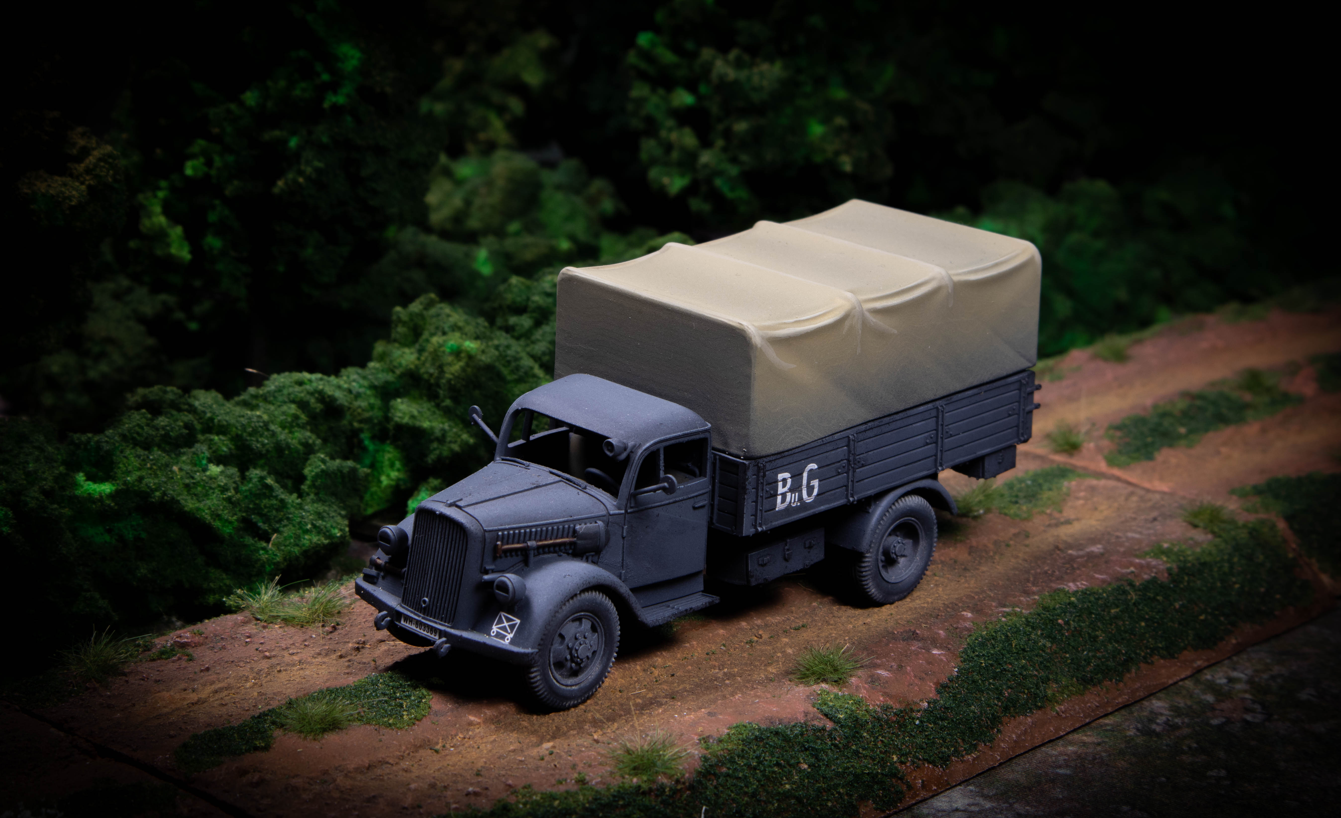 3D Printable Opel Blitz 3-Tons (standard+flatbed) + mobile bunker ...
