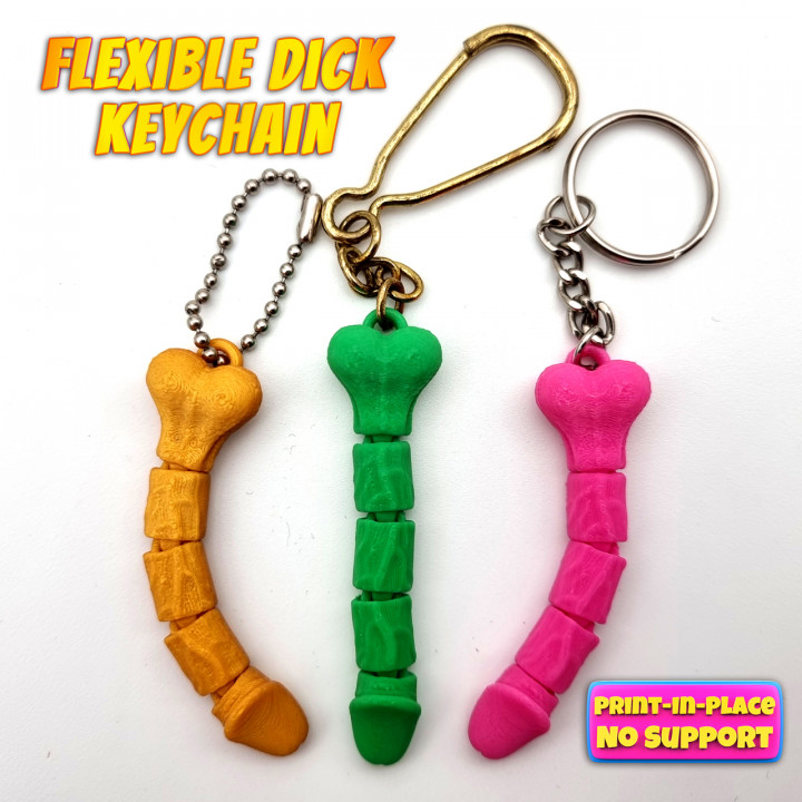 3D Printable Flexible Dicky Keychain 2 by iradj3d