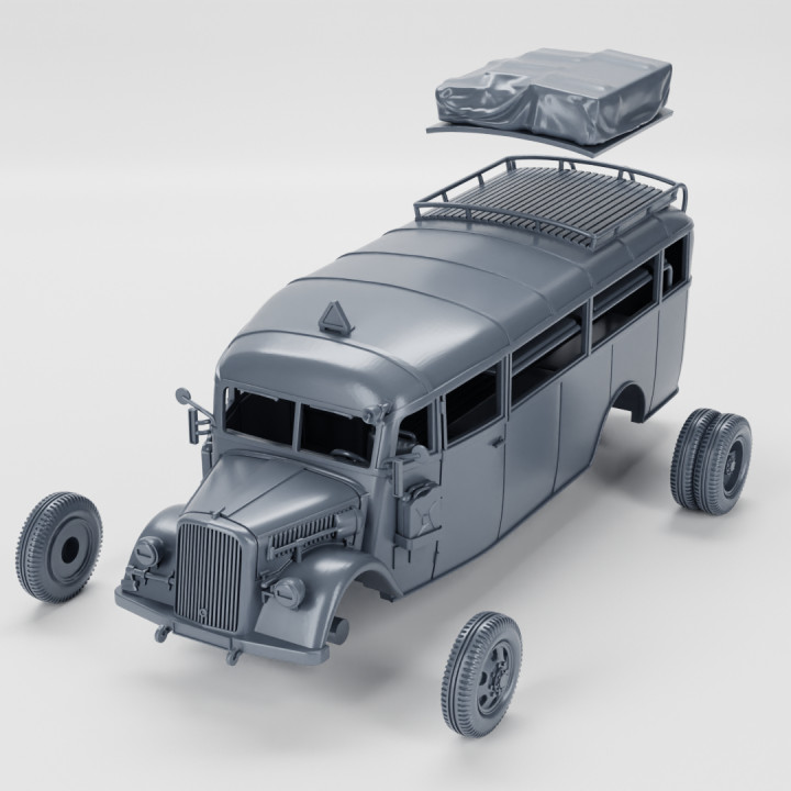 3D Printable Opel Blitz Ambulance Bus (3.6S Omnibus) (Germany, WW2) by ...