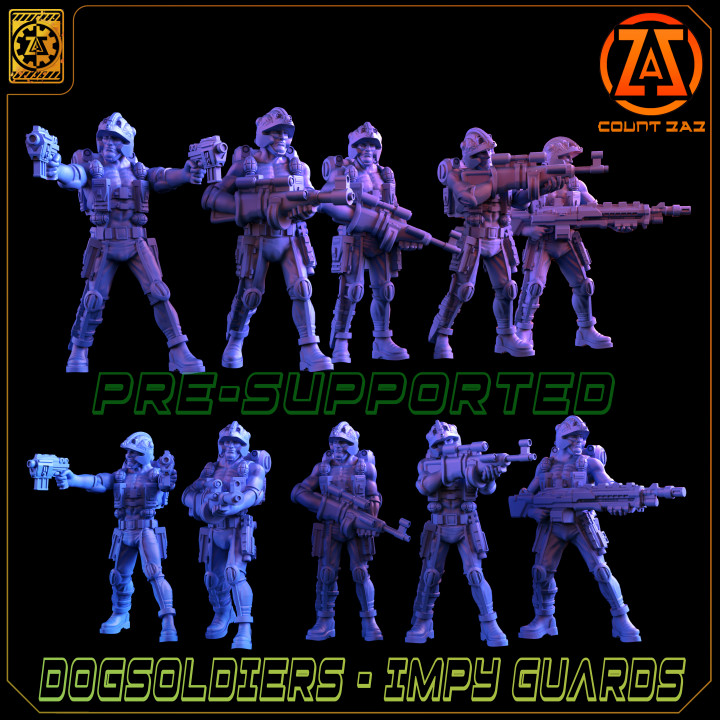 3D Printable DOG SOLDIERS - 28mm Imp Guard ELITES Bundle of 5 by Adam ...