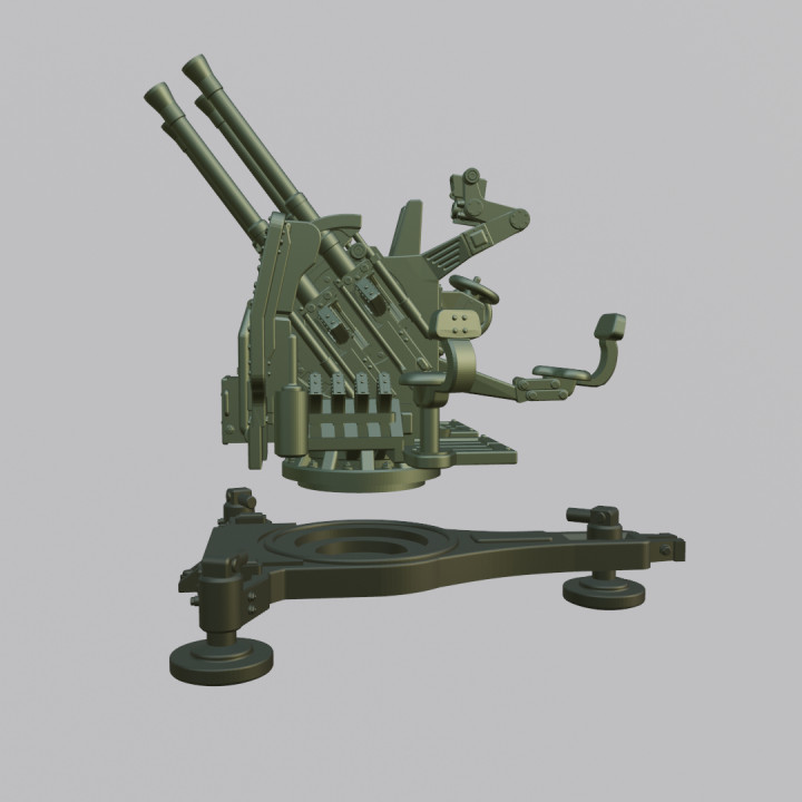 3D Printable Opel Blitz with 20mm Flakvierling 38 AA Gun + 1 gunner ...