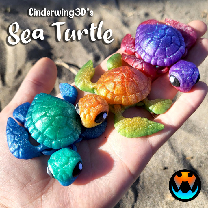 3D Printable Sea Turtle by Cinderwing3D