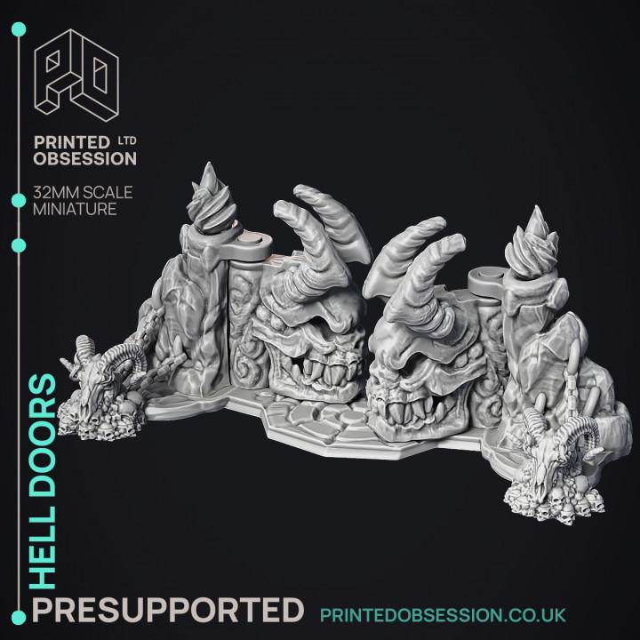 3D Printable Hell Doors - Enviromental Model - PRESUPPORTED - Hell Has ...