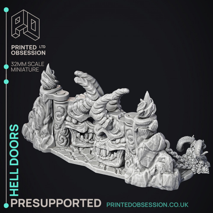 3D Printable Hell Doors - Enviromental Model - PRESUPPORTED - Hell Has ...