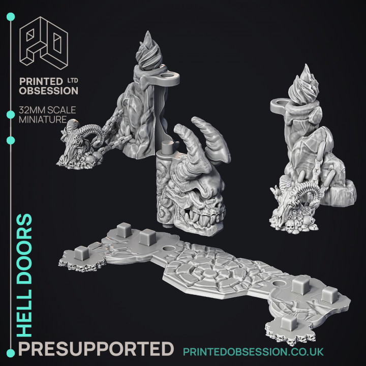 3D Printable Hell Doors - Enviromental Model - PRESUPPORTED - Hell Has ...