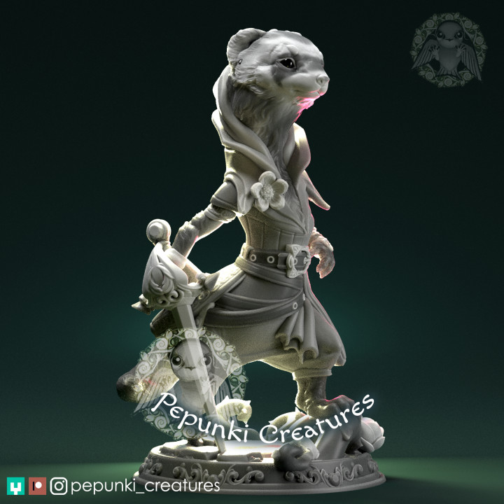 3D Printable Donna The rogue ranger Ferret lady by Pepunki Creatures
