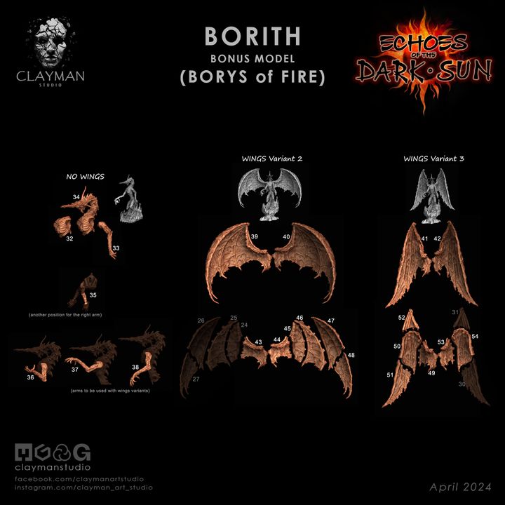 3D Printable Borith the Dragon by Clayman Studio