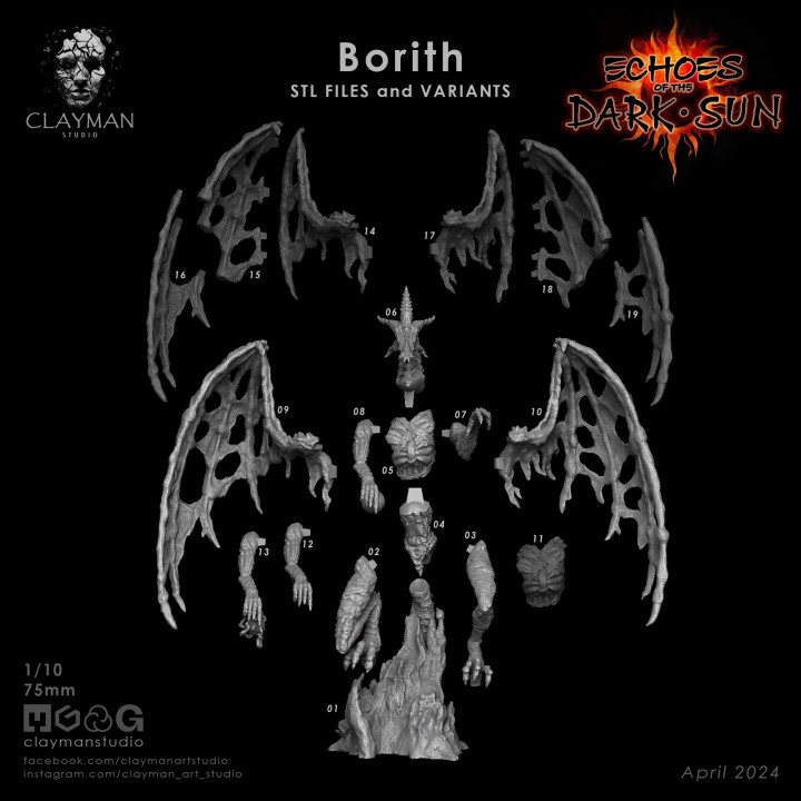 3D Printable Borith the Dragon by Clayman Studio