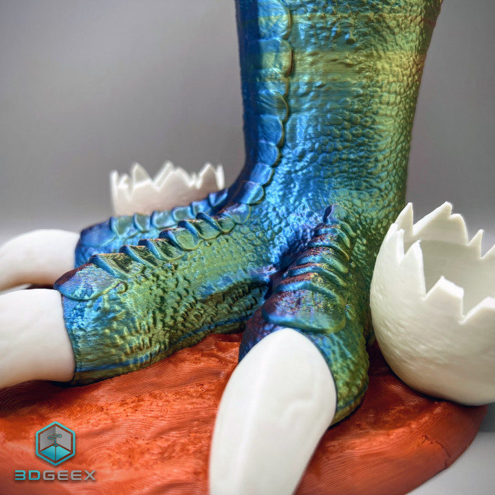 3D Printable T-Rex Desktop Organizer by 3DGeex