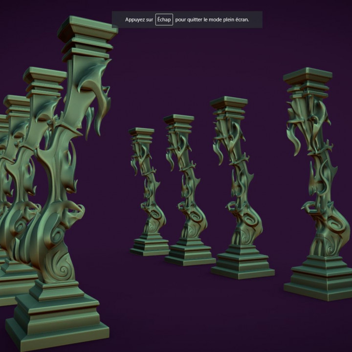 3D Printable fantasy column architecture style Mucha ,Hr Giger V2 by ...