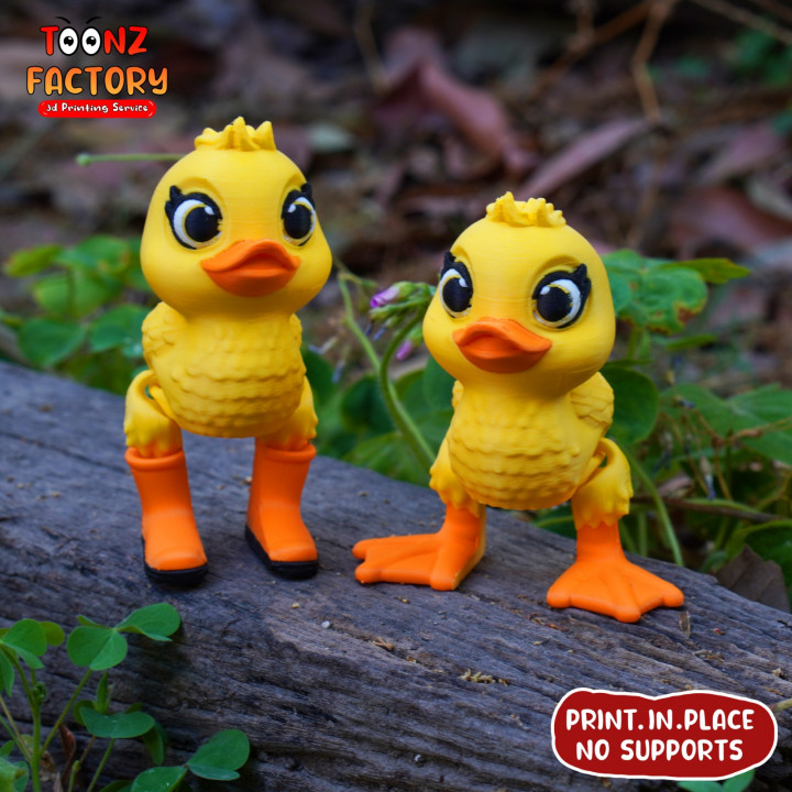 3D Printable Flexi Duck With Boots by Toonz Factory