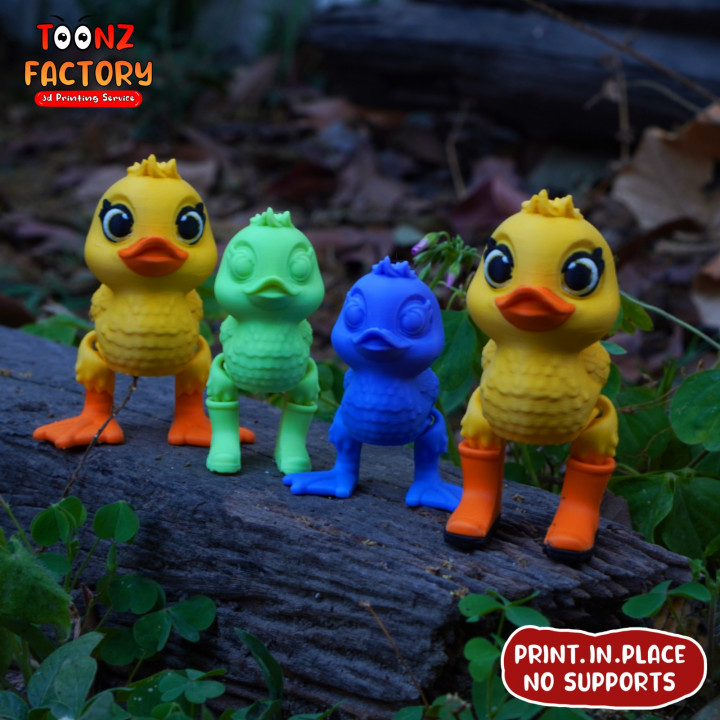 3D Printable Flexi Duck With Boots by Toonz Factory