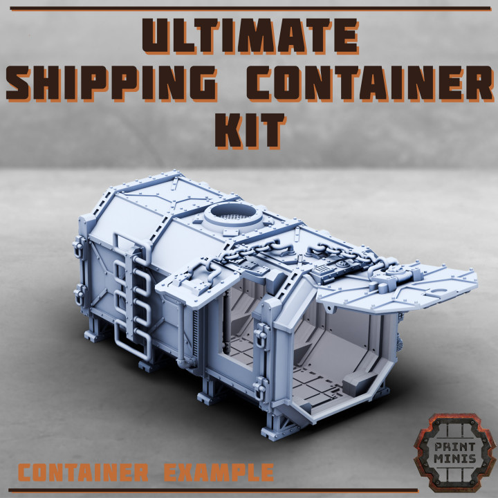 3D Printable Ultimate Shipping Container Kit by Print Minis