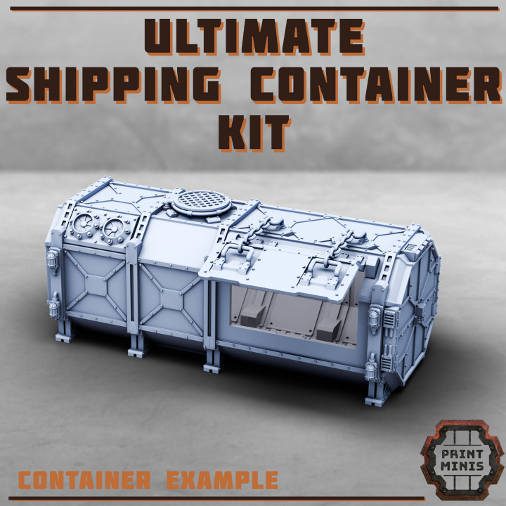 3D Printable Ultimate Shipping Container Kit by Print Minis