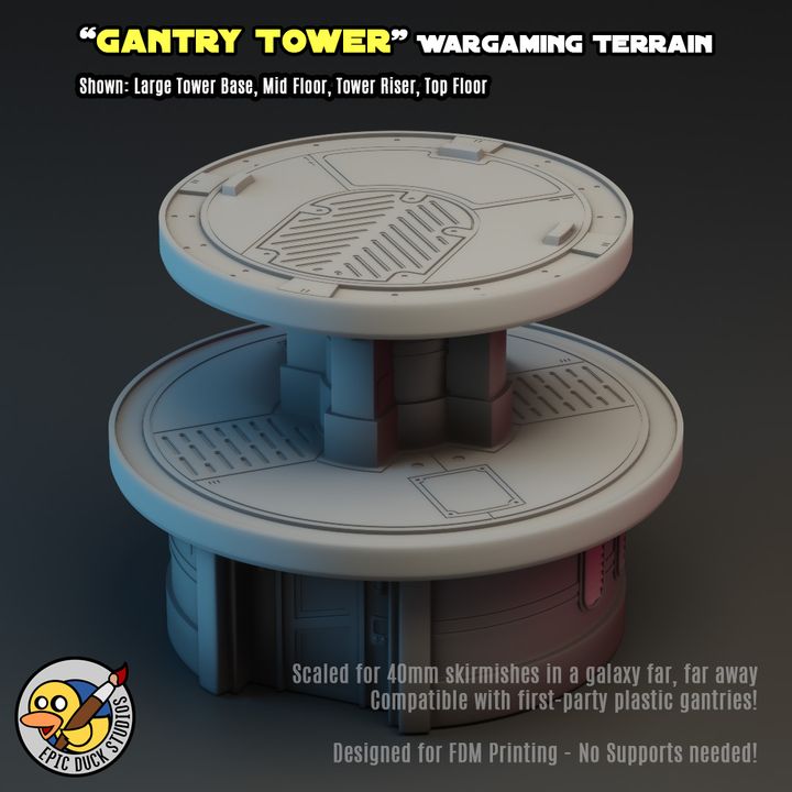 3D Printable Gantry Tower - Distant Galaxy Wargaming Terrain by Mike ...