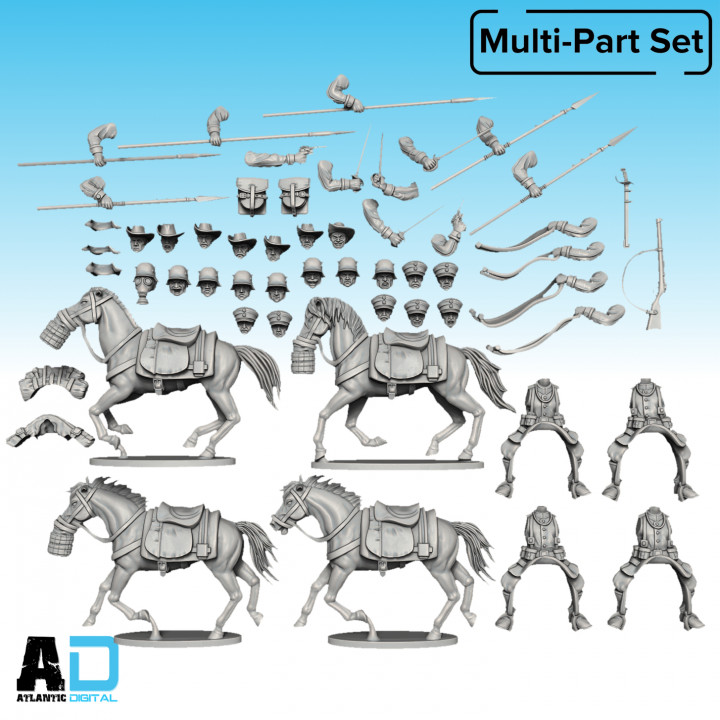 3D Printable German Cavalry, WW1 by Wargames Atlantic