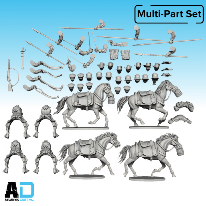 3D Printable German Cavalry, WW1 by Wargames Atlantic