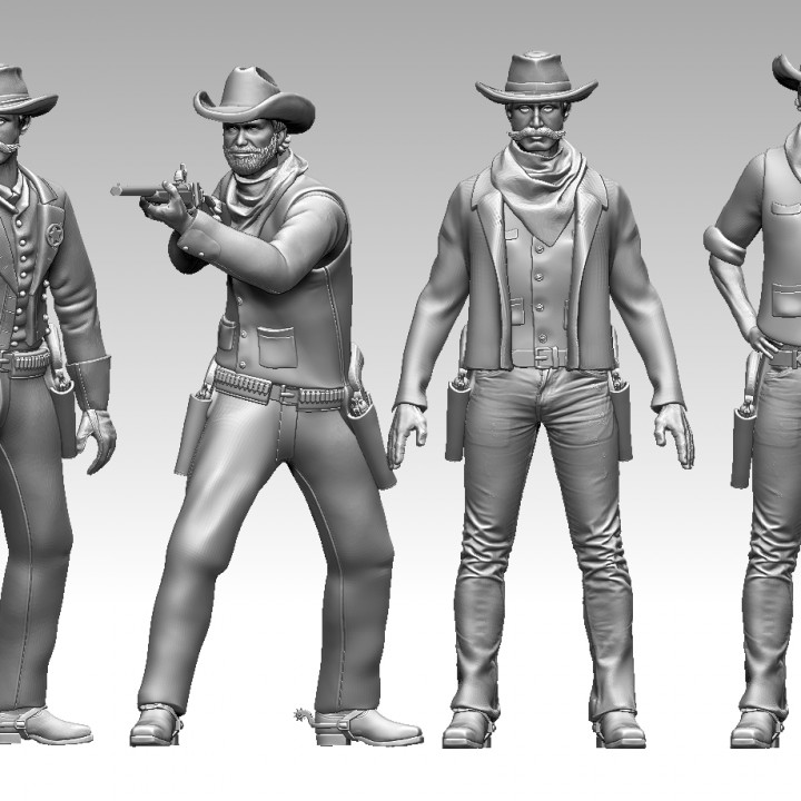 3D Printable COWBOYS by Dmitry Tishchenkov
