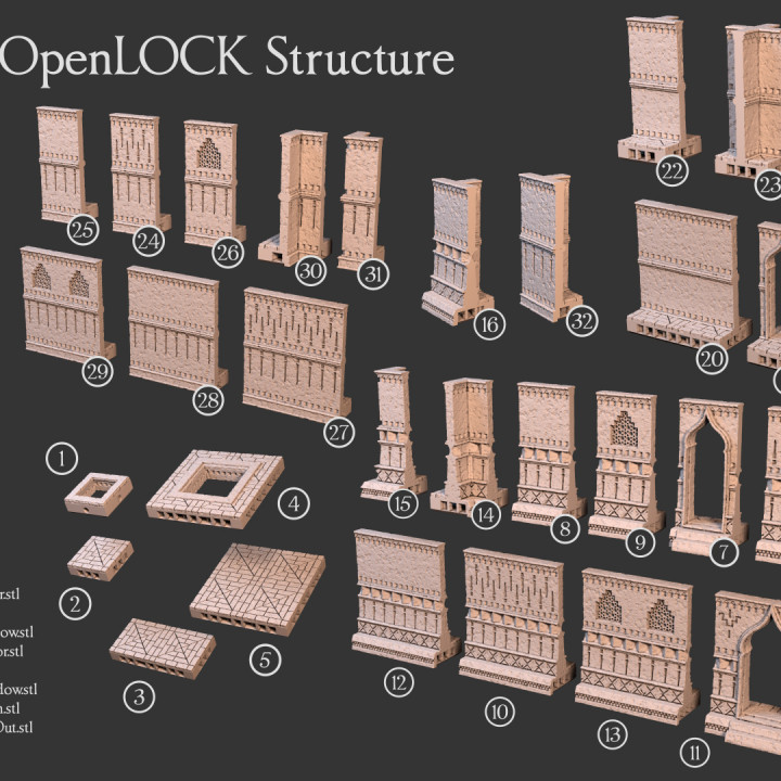 3D Printable The Bazaar Structure - modular OpenLOCK terrain by Making Tlon