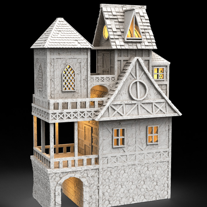 3D Printable Crazy Medieval or Renaissance Multi-Houses by ZBB EditionS