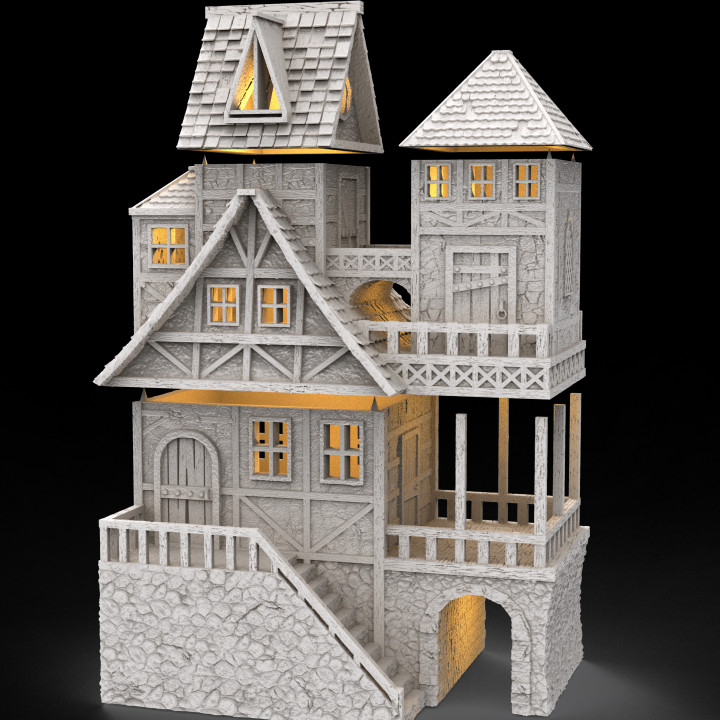 3D Printable Crazy Medieval or Renaissance Multi-Houses by ZBB EditionS