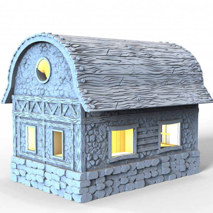 3D Printable Central Europa Round Top Medieval House by ZBB EditionS
