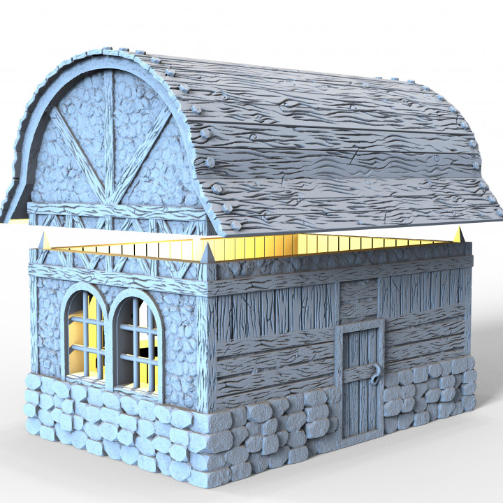 3D Printable Central Europa Round Top Medieval House by ZBB EditionS