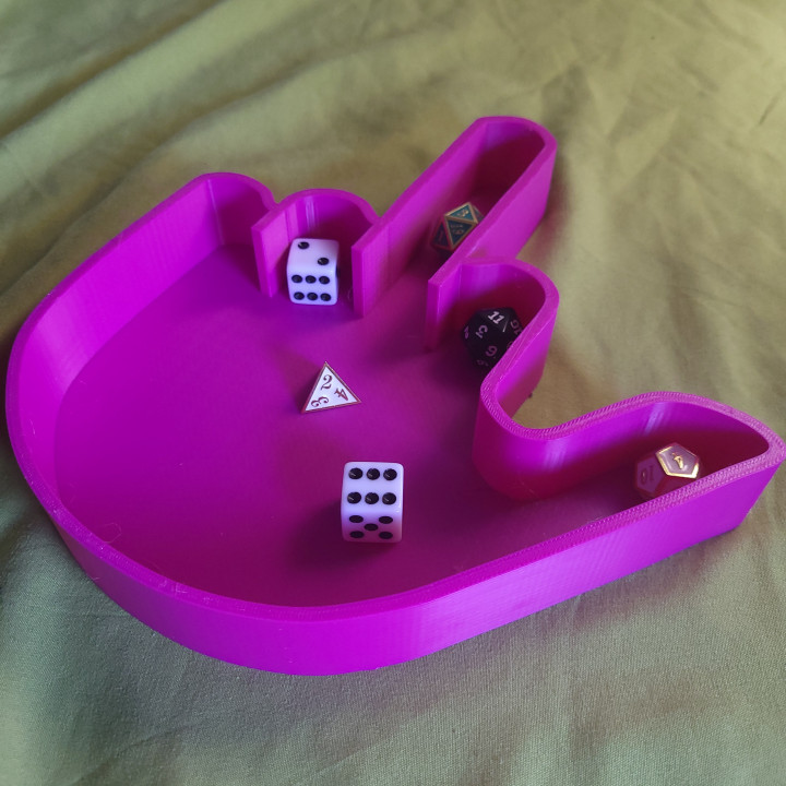 3D Printable Middle finger dice tray by Nicholas Diaz