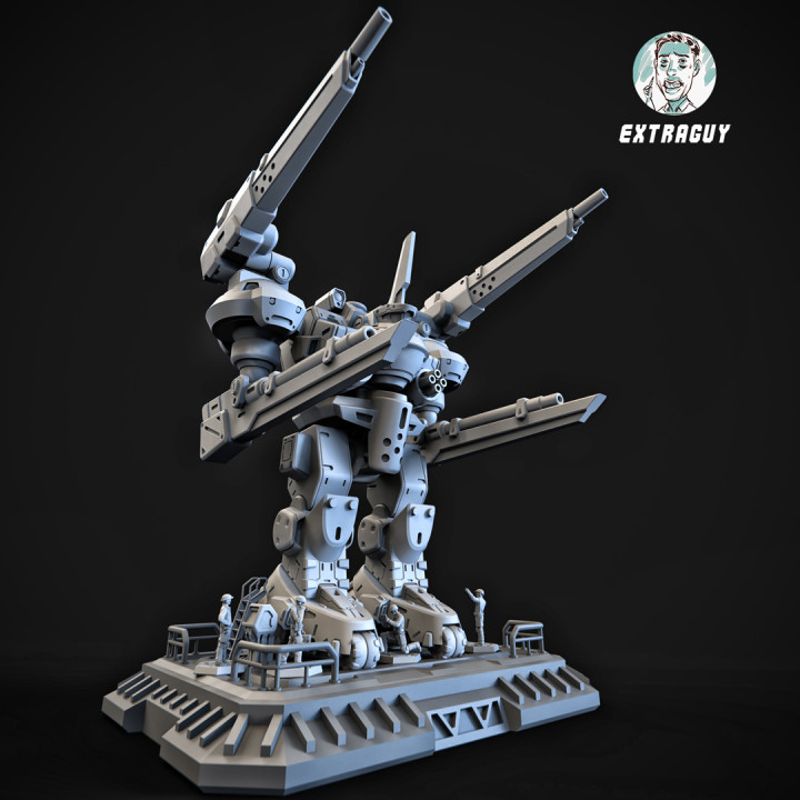 3D Printable Broken Axe Mech 100mm by Extra Guy