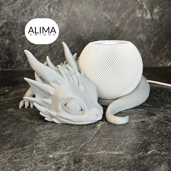 3D Printable compatible HomePod mini - lying baby dragon by ALIMA ...