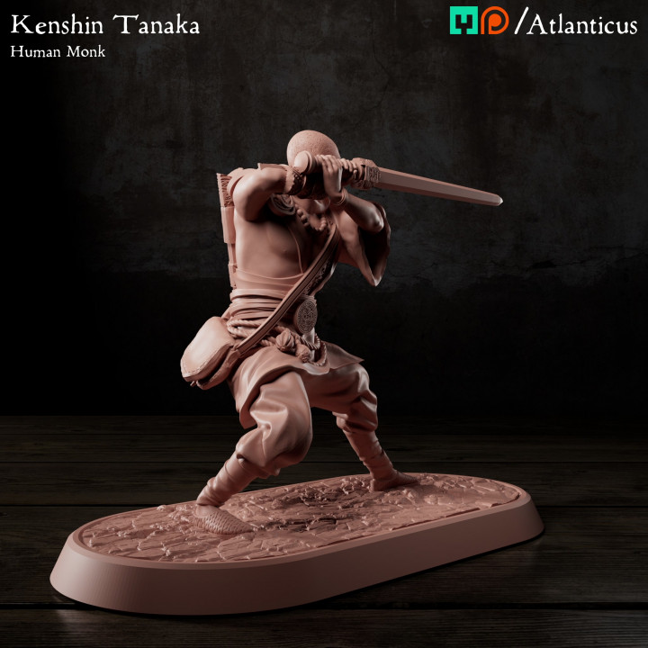 3D Printable Male Human Monk - Kenshin Tanaka - Sword Guarding by ...