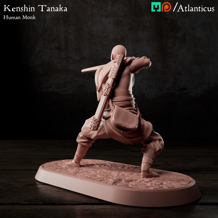 3D Printable Male Human Monk - Kenshin Tanaka - Sword Guarding by ...