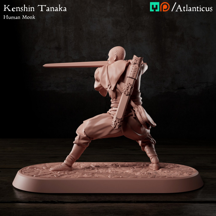 3D Printable Male Human Monk - Kenshin Tanaka - Sword Guarding by ...