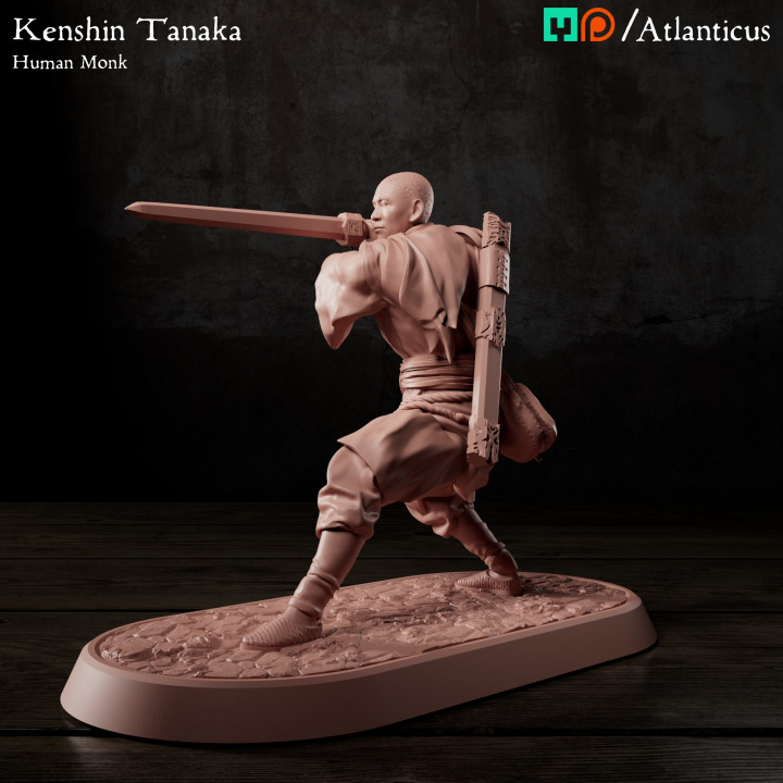 3D Printable Male Human Monk - Kenshin Tanaka - Sword Guarding by ...