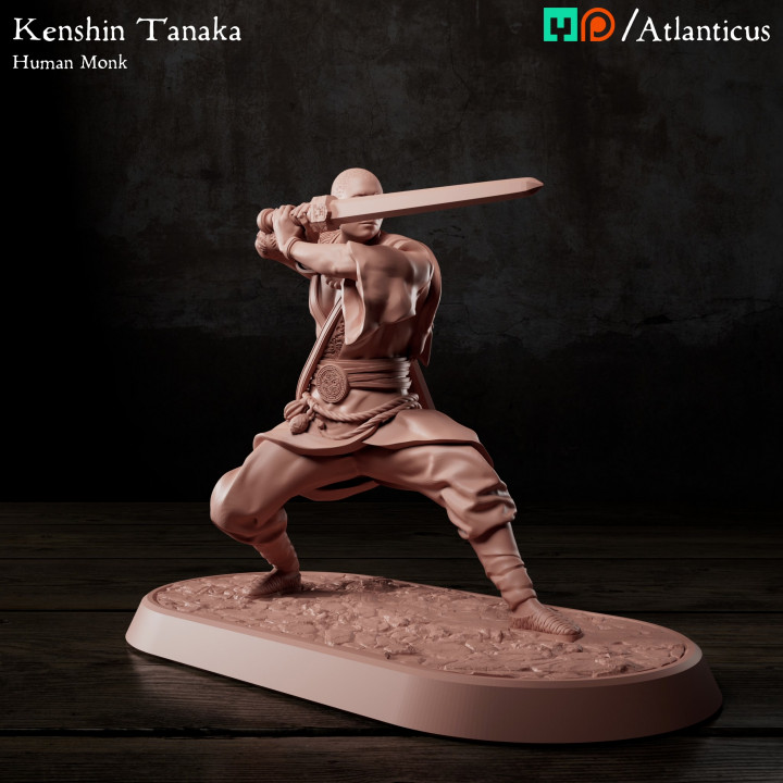 3D Printable Male Human Monk - Kenshin Tanaka - Sword Guarding by ...