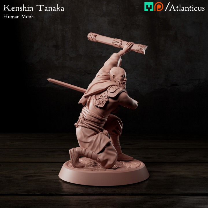 3D Printable Male Human Monk - Kenshin Tanaka - Sword Kneeling by ...