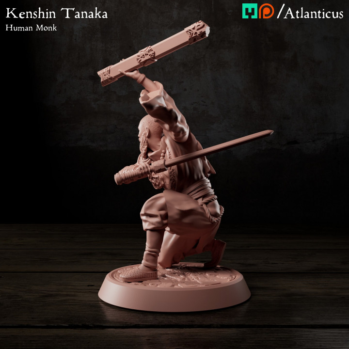 3D Printable Male Human Monk - Kenshin Tanaka - Sword Kneeling by ...