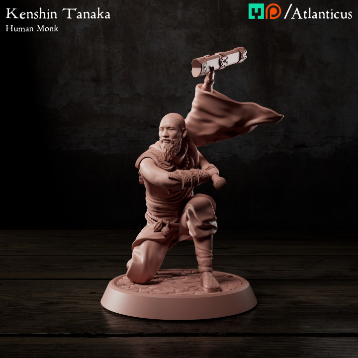 3D Printable Male Human Monk - Kenshin Tanaka - Sword Kneeling by ...