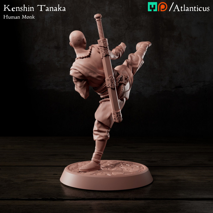 3D Printable Male Human Monk - Kenshin Tanaka - Unarmed Kicking by ...
