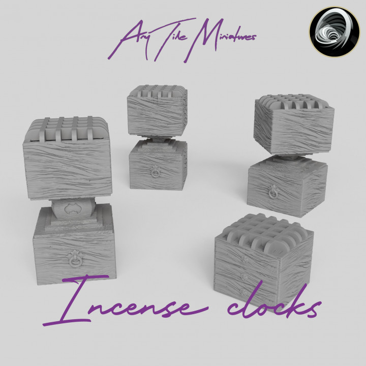 3D Printable Japanese Incense Clocks Pack #1 by AnyTileMiniatures