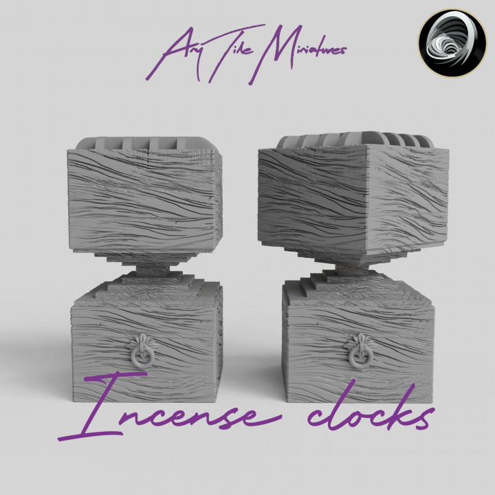 3D Printable Japanese Incense Clocks Pack #1 by AnyTileMiniatures