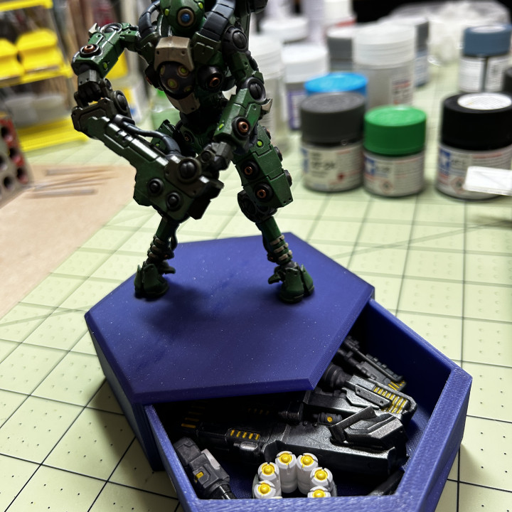 3D Printable Hexagon Base with Drawer by Shane Russell