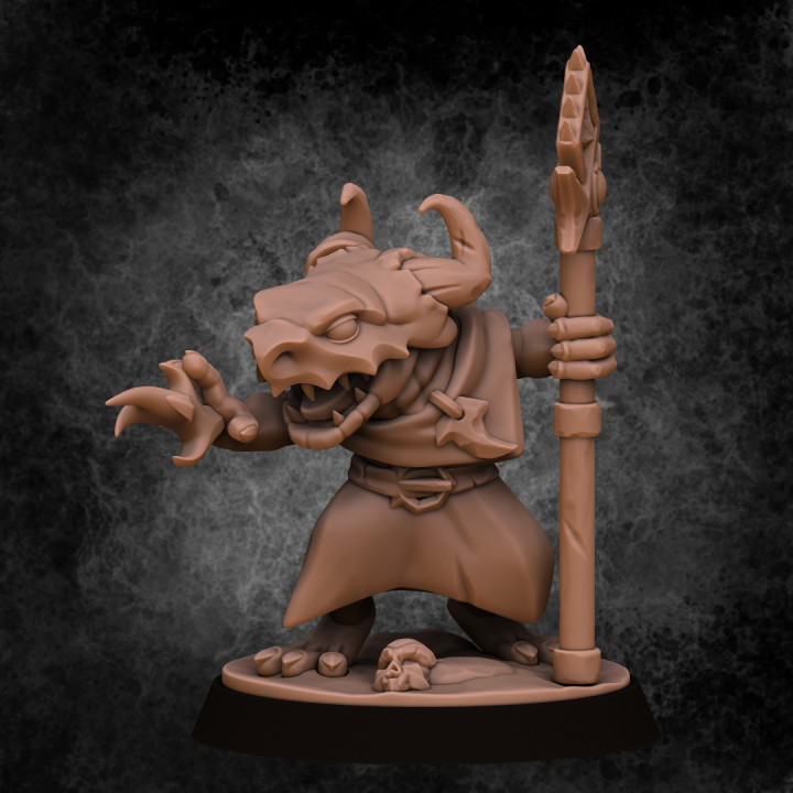 3D Printable Kobold wizard by Deathpunk Studio