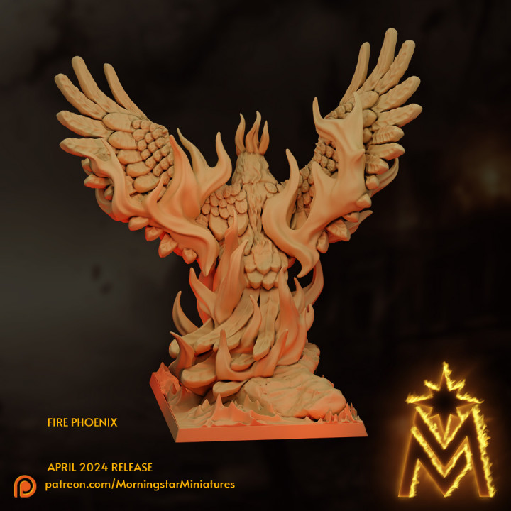 3D Printable Fire Phoenix | Presupported by Morningstar Miniatures