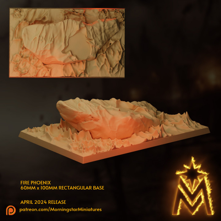 3D Printable Fire Phoenix | Presupported by Morningstar Miniatures