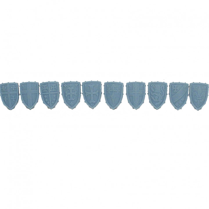 3D Printable knight shields BIT by MOMminiatures