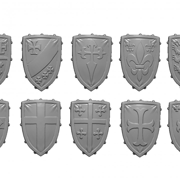 3D Printable knight shields BIT by MOMminiatures